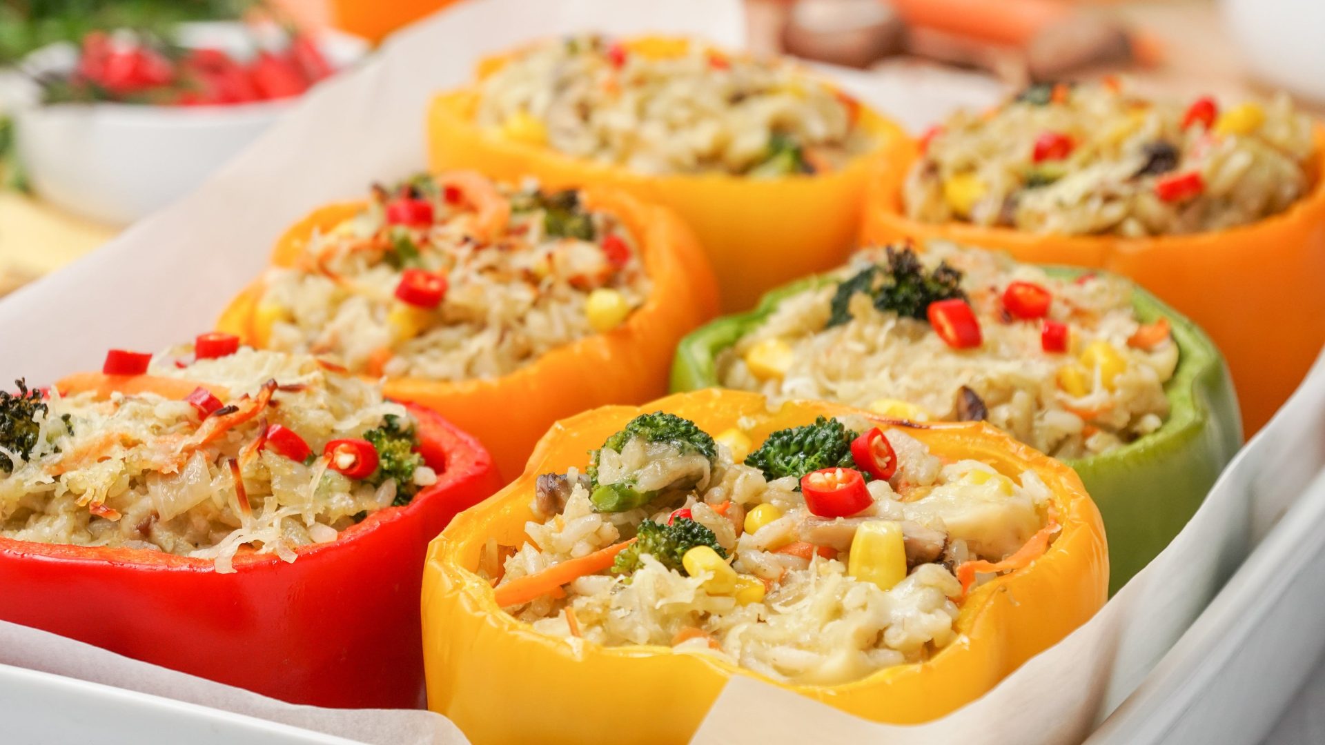 Brown Rice Stuffed Peppers Recipe - We Know Rice