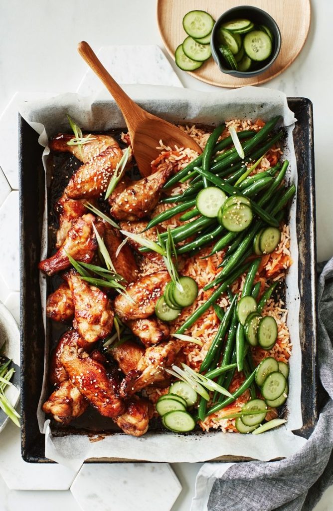 Sticky Korean Wings With Kimchi Rice Recipe - We Know Rice